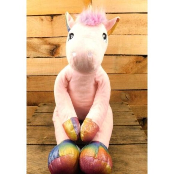 Toys | Large Walmart Your Zone Pink And Rainbow Unicorn Hugger Plush 17 ...